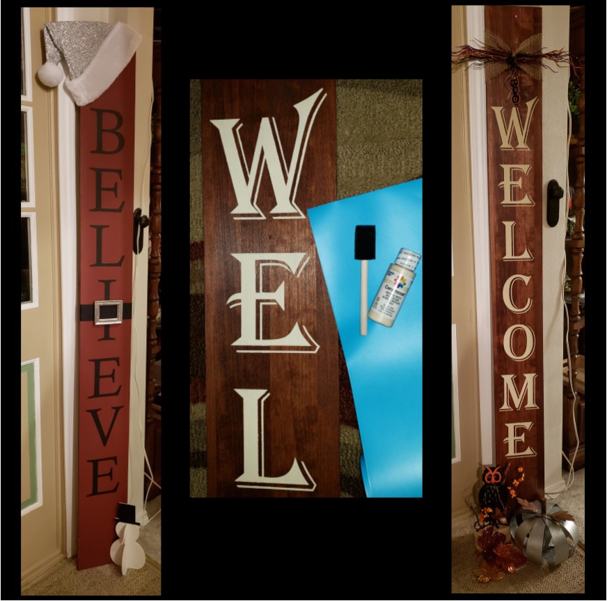 Double Sided Wooden Sign